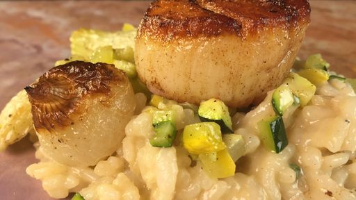 Sea Scallops with Squash Risotto and Brown Butter - Wood Palace ...